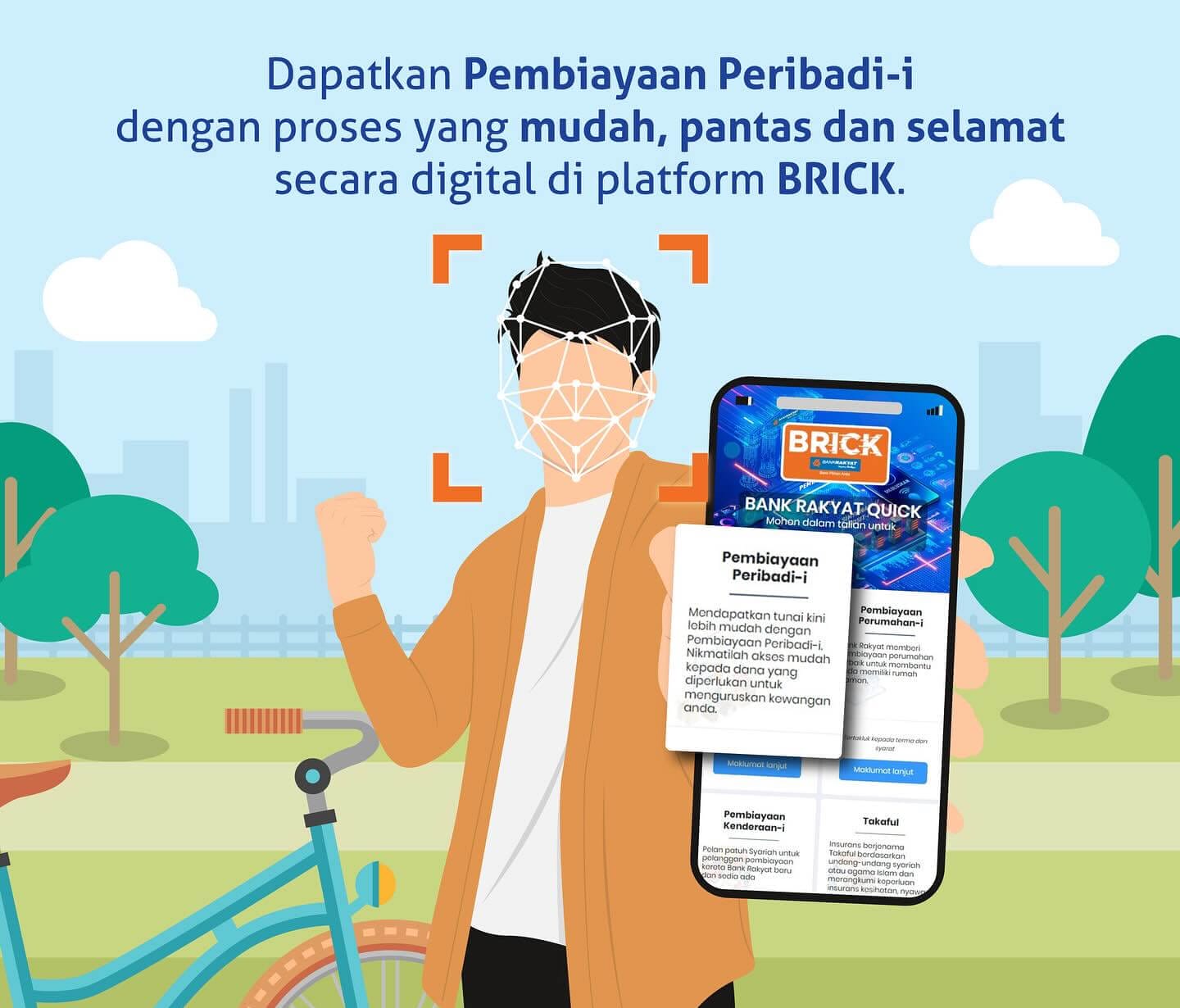 Cara Memohon Pembiayaan Peribadi-i Bank Rakyat Melalui BRICK